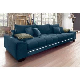 Mr. Couch Big-Sofa, wahlweise mit Kaltschaum (140kg Belastung/Sitz), mit RGB-Beleuchtung, blau