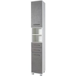 Schildmeyer Hochschrank Palermo Breite 30 cm, verstellbare Einlegeböden, 2 Schubkästen & 2 Türen, grau|weiß