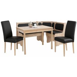Home Affaire Essgruppe Spree, (Set, 5-tlg), bestehend aus Eckbank, Tisch und 2 Stühlen, schwarz