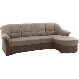 DOMO collection Ecksofa Sarafina L-Form, wahlweise mit Bettfunktion, optional mit Federkern, beige|braun