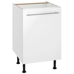 Optifit Spülenschrank Bern 50 cm breit, mit 1 Tür, mit höhenverstellbaren Füßen, mit Metallgriff, weiß