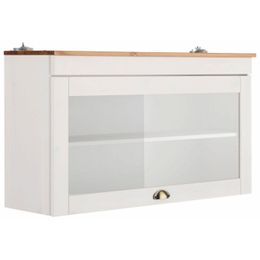 Home Affaire Glashängeschrank Oslo 100 cm breit, aus Kiefer, 1 Klappe, Metallgriff, Landhaus-Optik, weiß