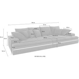 Mr. Couch Big-Sofa Haiti, wahlweise mit Kaltschaum (140kg Belastung/Sitz) und AquaClean-Stoff, braun