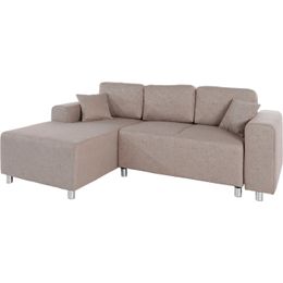 Guido Maria Kretschmer Home & Living Guido Maria Kretschmer Home&Living Ecksofa Györ L-Form, wahlweise mit Bettfunktion und Bettkasten incl. 2 Zierkissen, braun