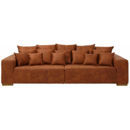 Home Affaire Big-Sofa Neapel, mit vielen losen Kissen, in 2 Bezugsqualitäten, braun