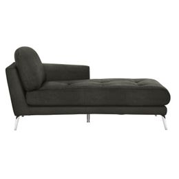 W.Schillig Chaiselongue softy, mit dekorativer Heftung im Sitz, Füße Chrom glänzend, grün