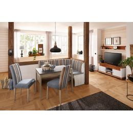 Home Affaire Essgruppe Denis, (Set, 3-tlg), Set bestehend aus Essbank, Tisch und 2 Stühlen, grau
