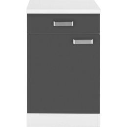 Wiho-Küchen wiho Küchen Unterschrank Husum 50 cm breit, grau|weiß