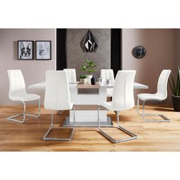 Inosign Essgruppe Perez/Lola, (Set, 5-tlg), mit 4 Stühlen, Tisch ausziehbar, Breite 160-200 cm, weiß