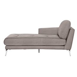 W.Schillig Chaiselongue softy, mit dekorativer Heftung im Sitz, Füße Chrom glänzend, braun