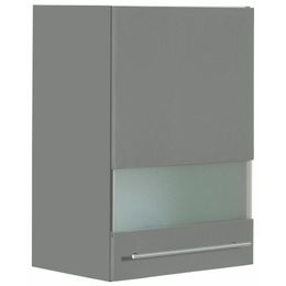 Optifit Glashängeschrank Bern Breite 50 cm, Front mit Milchglas-Einsatz, mit Metallgriff, grau