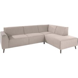 DOMO collection Ecksofa Amora L-Form, mit Ottomane, inklusive komfortablen Federkerns, beige