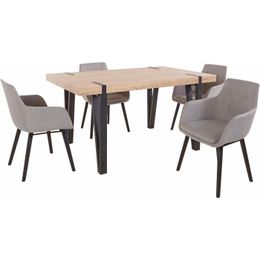 Home Affaire Essgruppe Sanchez und Bradford, (Set, 5-tlg), mit Tisch, Breite 150 cm, braun|grau