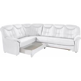 exxpo - sofa fashion Ecksofa Isabel, mit Federkern, wahlweise mit Bettfunktion und Bettkasten, weiß