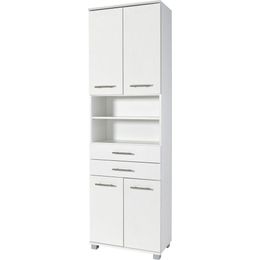 Schildmeyer Hochschrank Palermo Breite 60 cm, verstellbare Einlegeböden, Metallgriffe, weiß