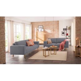 Home Affaire 3-Sitzer Lasse, im scandinavischem Stil mit Holzfüßen, grau