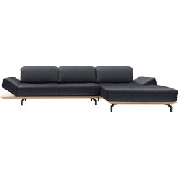 Hülsta Sofa hülsta sofa Ecksofa hs.420, in 2 Qualitäten, Holzrahmen in Eiche Natur oder Nußbaum, Breite 313 cm, schwarz