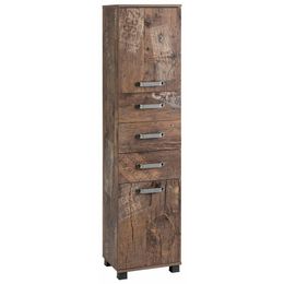 Schildmeyer Hochschrank Milan Breite 40,5 cm, mit 2 Türen, 3 Schubladen & Metallgriffen, beige