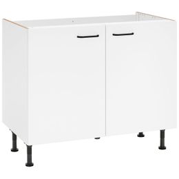 Optifit Spülenschrank Elga mit Soft-Close-Funktion, höhenverstellbaren Füßen, Breite 100 cm, weiß