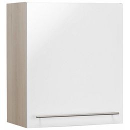 Optifit Hängeschrank Bern Breite 60 cm, 70 cm hoch, mit 1 Tür, mit Metallgriff, weiß