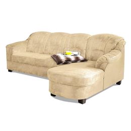 Home Affaire Ecksofa Budapest L-Form, wahlweise mit Bettfunktion, mit Recamiere oder Ottomane, beige