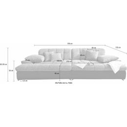 Mr. Couch Big-Sofa Biarritz 2, wahlweise mit Kaltschaum (140kg Belastung/Sitz), Kopfteilverstellung, rot