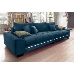 Mr. Couch Big-Sofa, wahlweise mit Kaltschaum (140kg Belastung/Sitz), mit RGB-Beleuchtung, blau