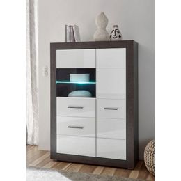 Inosign Vitrine Etero Höhe 142 cm, grau|weiß