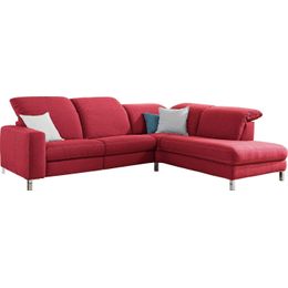 3C Candy Ecksofa, Polsterecke, wahlweise mit Relaxfunktion, rot
