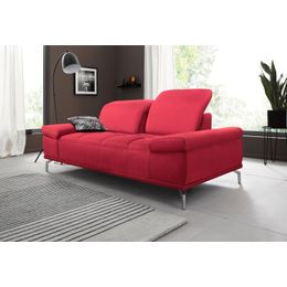 Places of Style 2-Sitzer Caluna, mit Sitztiefen- und Kopfteilverstellung, rot
