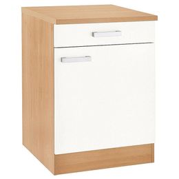 Optifit Unterschrank Odense 60 cm breit, mit Tür und Schubkasten, mit 28 mm starker Arbeitsplatte, weiß