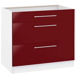 Wiho-Küchen wiho Küchen Unterschrank Flexi2 Breite 90 cm, rot|weiß