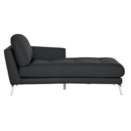 W.Schillig Chaiselongue softy, mit dekorativer Heftung im Sitz, Füße Chrom glänzend, schwarz