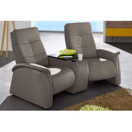exxpo - sofa fashion 2-Sitzer Tivoli, mit Relaxfunktion, integrierter Tischablage und Stauraumfach, grau