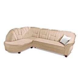 Home Affaire Ecksofa Budapest L-Form, wahlweise mit Bettfunktion, mit Recamiere oder Ottomane, beige