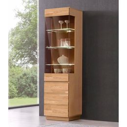 Home Affaire Vitrine Höhe 184 cm, Türen aus Massivholz, mit Glaseinsatz, beige