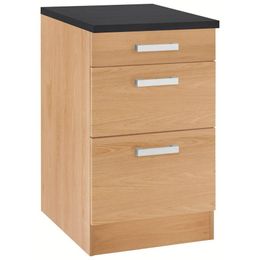 Optifit Unterschrank Odense 50 cm breit, mit 1 Schubkasten und 2 Auszügen, beige