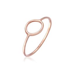 Elli Premium Fingerring »Kreis Geo Design Stacking Basic Trend 750 Roségold« Rosegold 52 mm Modischer Basic Kreis Ring, feinem 750 Roségold