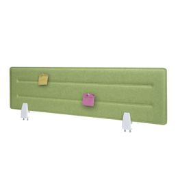 Tischtrennwand MCW-G76, Büro-Sichtschutz Schreibtisch Pinnwand, Klemmen Stoff/Textil mit Prägung ~ 100x30cm grün