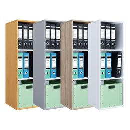 Vcm Holzregal stehend platzsparender Aktenschrank Ma&szlig;e ca. H. 110 x B. 35 x T. 37 cm Elegantes Regal B&uuml;roregal &ndash; Lona I 3f