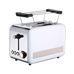 Schäfer Toaster Retro 2-Scheiben Toaster Toastautomat 850 Watt weiß rosegold