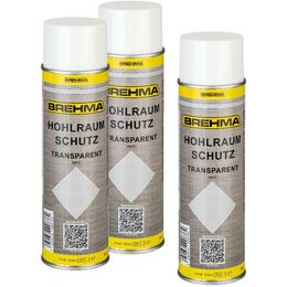 Brehma - 3x Hohlraumschutz Hohlraumversiegelung transparent Spray 500ml