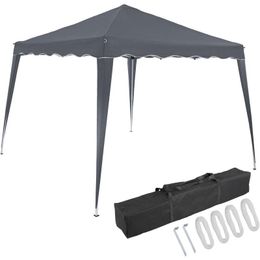 Pavillon Capri 3x3m Pop-Up UV-Schutz 50+ Wasserdicht Winterfest mit Tasche Faltbar Stabil Camping Garten Faltpavillon Partyzelt anthrazit - Casaria