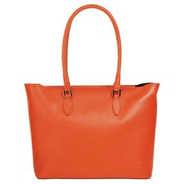 CLUTY Shopper, echt Leder, Made in Italy, orange