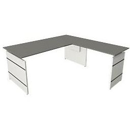 Kerkmann Form 4 Schreibtisch L-förmig Graphit Wange 1.800 (B) x 1.800 (T) x 760 (H) mm