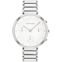 Multifunktionsuhr Calvin Klein "TIMELESS, 25200282" Armbanduhren silberfarben Damen Quarzuhren