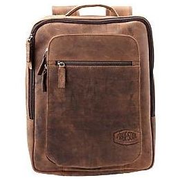 Pride and Soul Laptop-Rucksack JESTER 15.6 " Leder Braun 31 x 13,5 x 40 cm