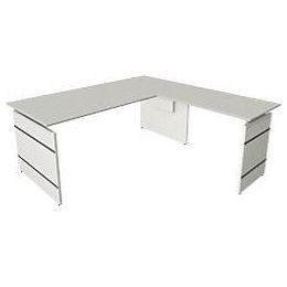 Kerkmann Form 4 Schreibtisch L-förmig Hellgrau Wange 1.800 (B) x 1.800 (T) x 760 (H) mm