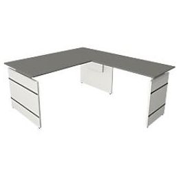 Kerkmann Form 4 Schreibtisch L-förmig Graphit Wange 1.600 (B) x 1.800 (T) x 760 (H) mm