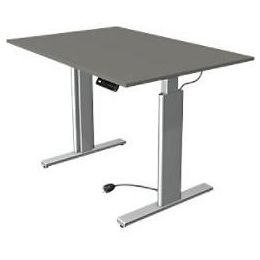 Kerkmann Move 3 Tube Sitz-Stehschreibtisch Rechteckig Graphit T-Fuß 1.200 (B) x 800 (T) x 1.200 (H) mm